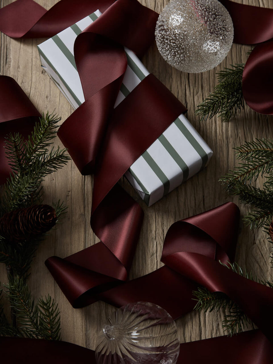 Wide Burgundy Satin Ribbon 5m