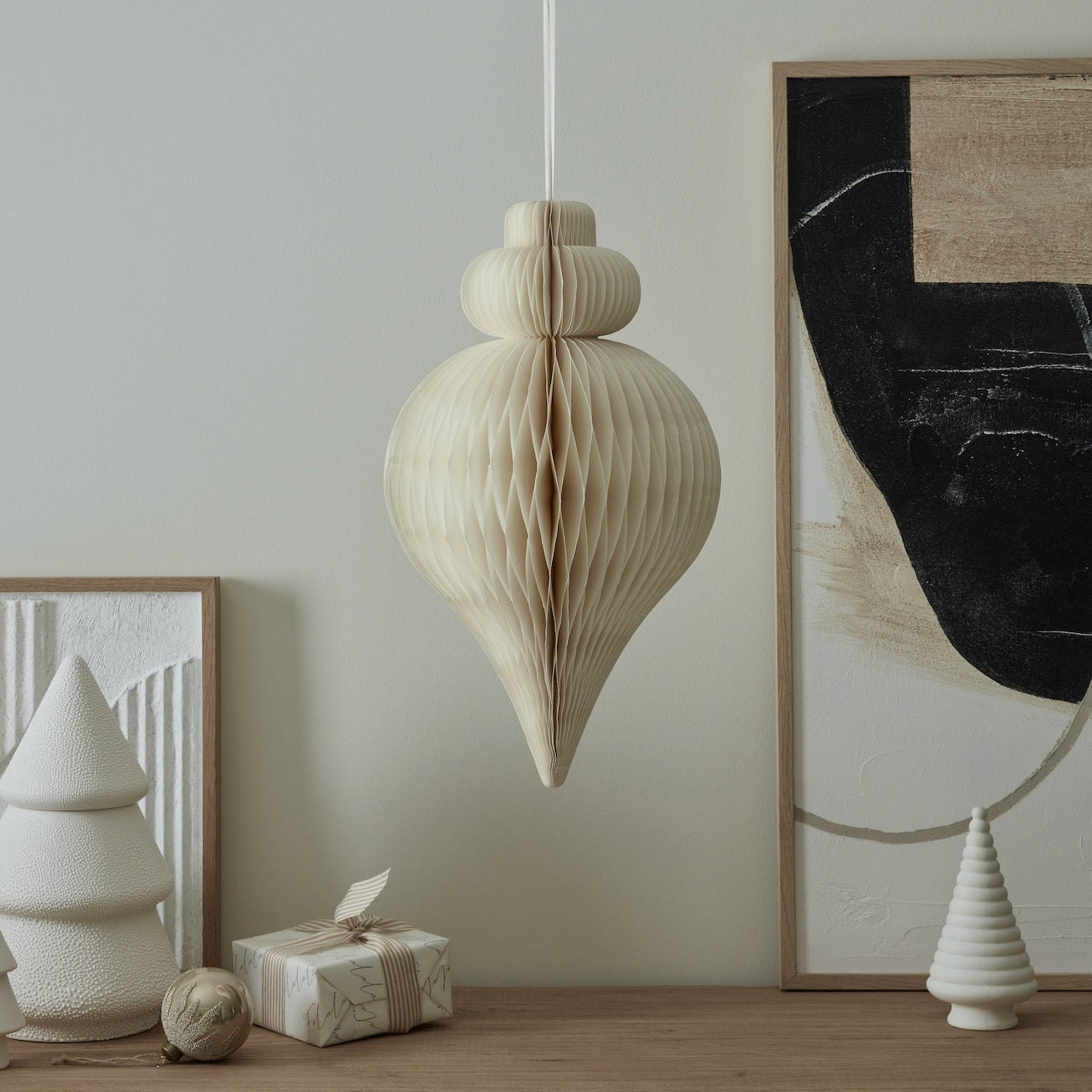 Extra Large White Teardrop Paper Decoration